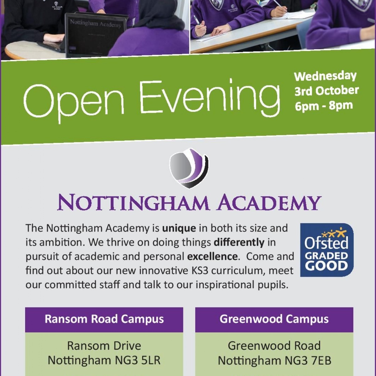 Nottingham Primary Academy - Secondary Open Evening
